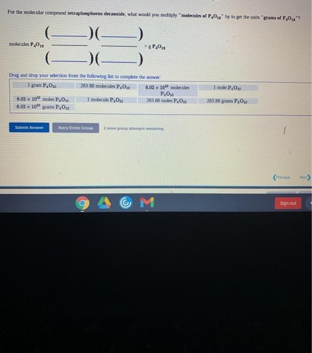 Solved For the molecular compound tetraphosphorus decaoxide, | Chegg.com