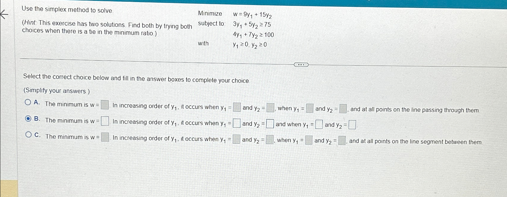 Solved Use the simplex method to solve(Hint This exercise | Chegg.com