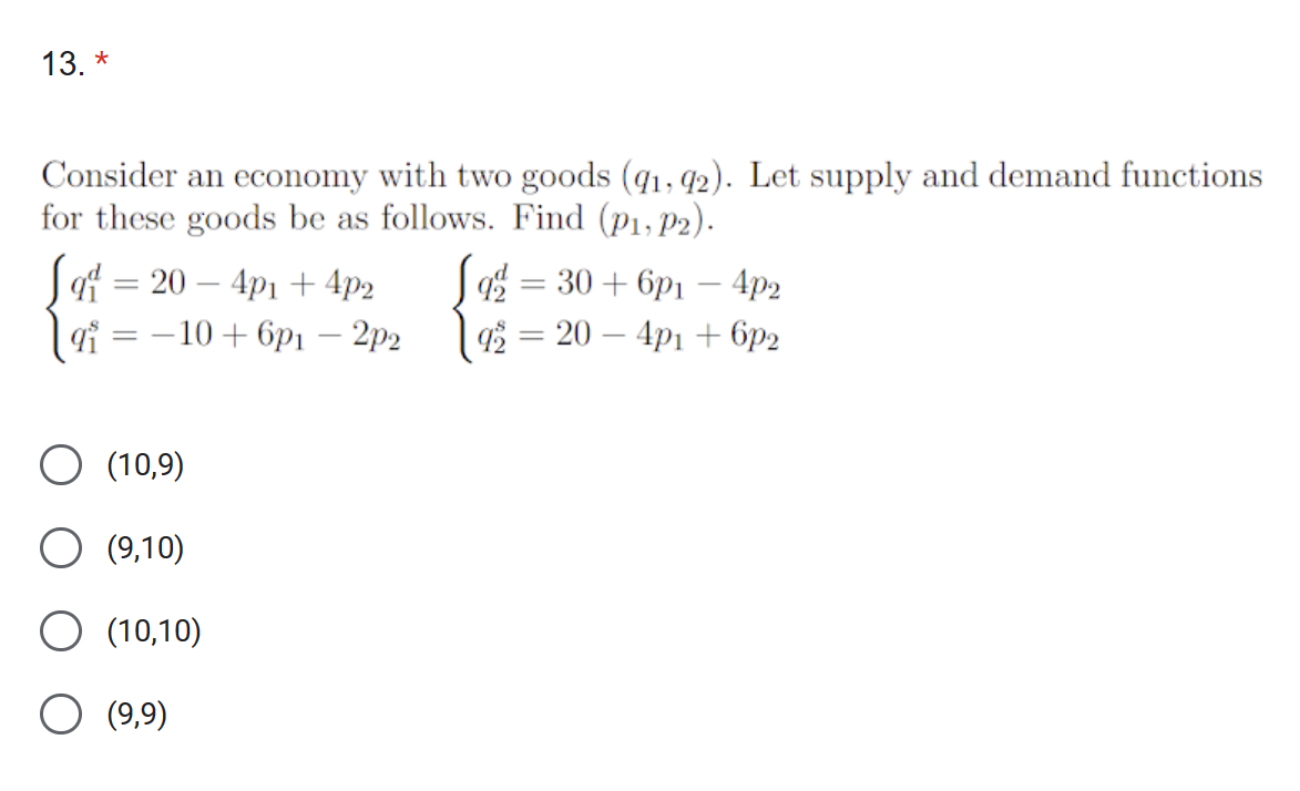 Solved Consider an economy with two goods (q1,q2). ﻿Let | Chegg.com