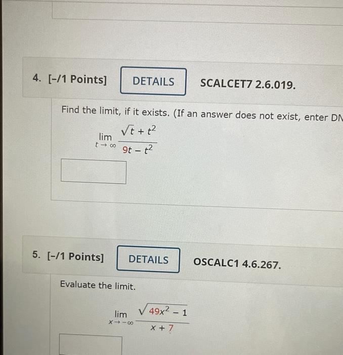 Solved Find the limit, if it exists. (If an answer does not | Chegg.com