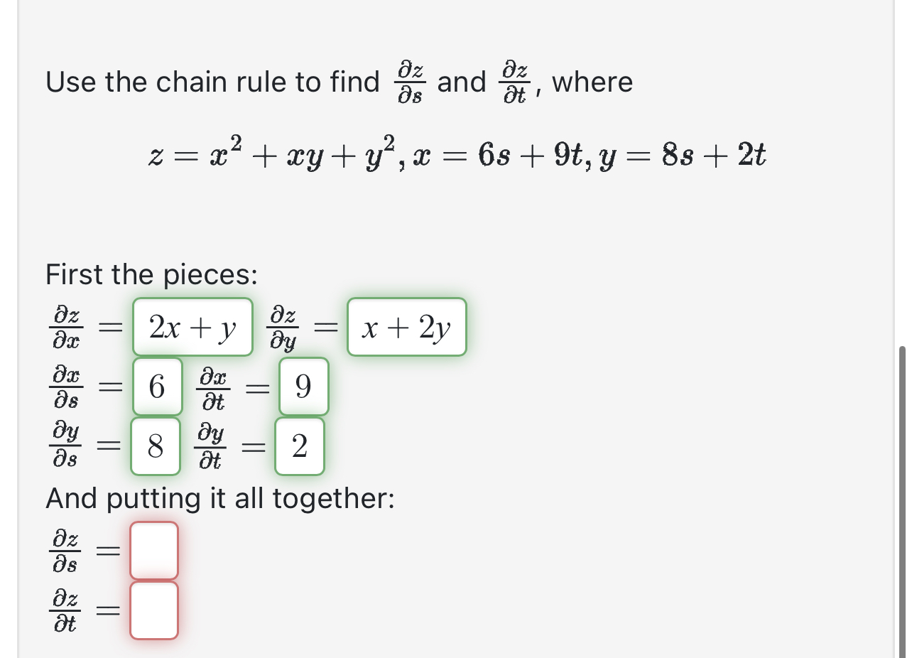 Solved Use the chain rule to find delzdels ﻿and delzdelt, | Chegg.com