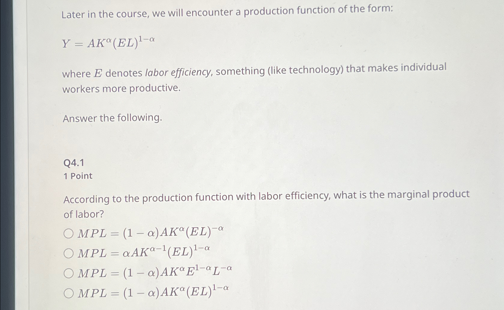 Solved Later in the course, we will encounter a production | Chegg.com