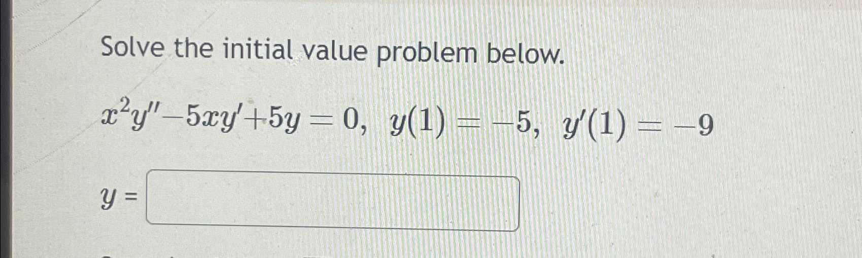 Solved Solve the initial value problem | Chegg.com