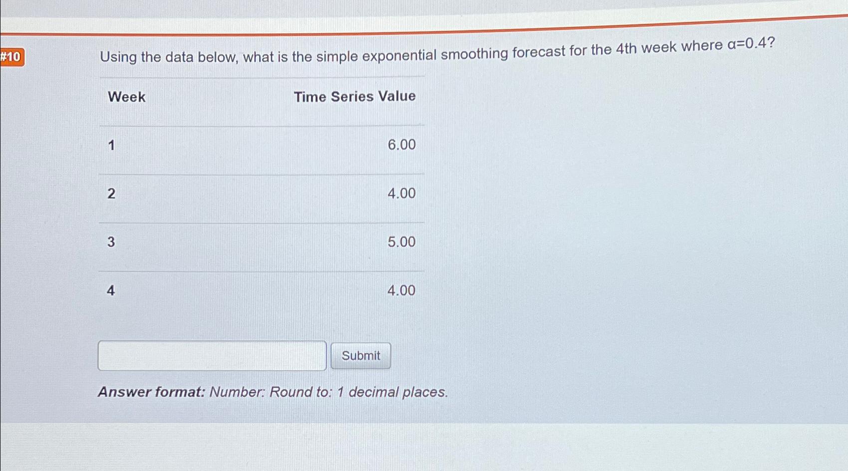 Solved Using the data below, what is the simple exponential | Chegg.com