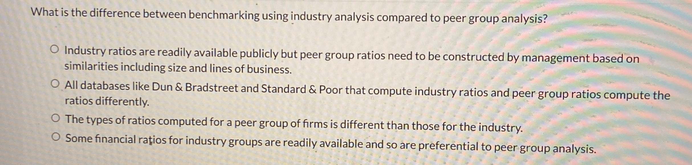 Solved What is the difference between benchmarking using | Chegg.com