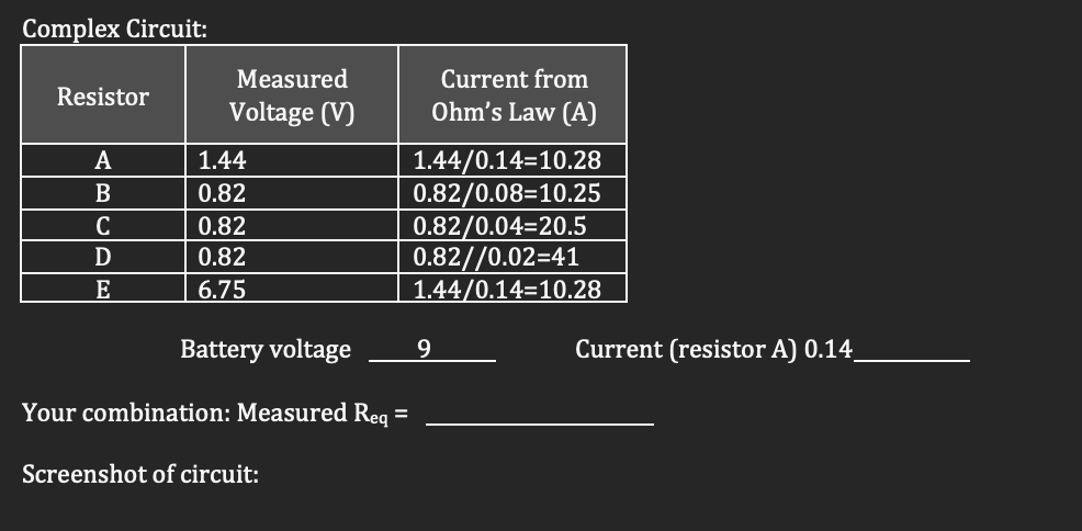 Solved I am ﻿trying to ﻿solve the measured Req for a | Chegg.com