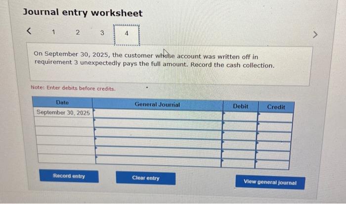 Solved Journal entry worksheet On September 30,2025 , the | Chegg.com