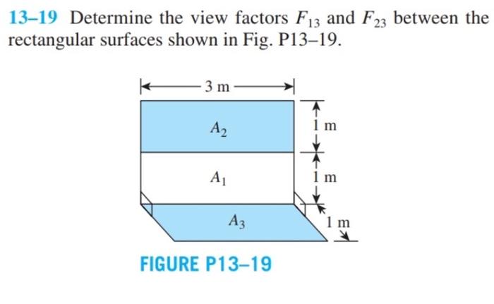 Solved 13–19 Determine the view factors F 13 and F23 between | Chegg.com