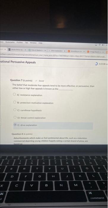The belief that moderate fear appeah tend to be nore | Chegg.com
