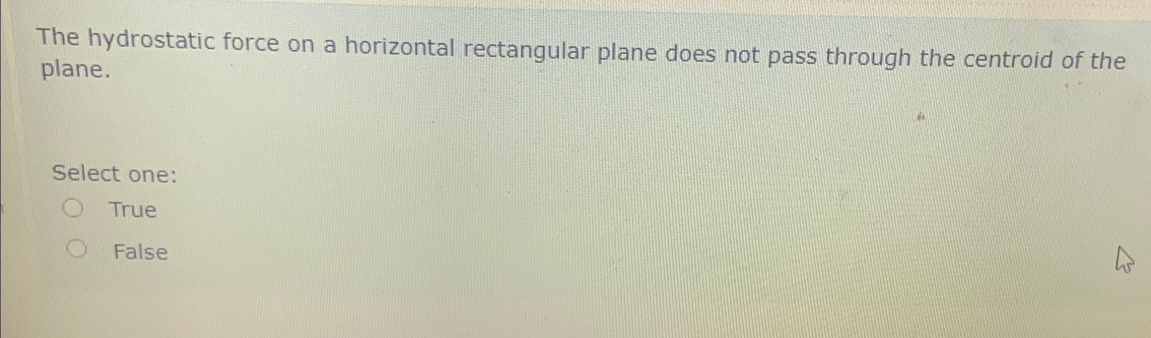 Solved The hydrostatic force on a horizontal rectangular | Chegg.com