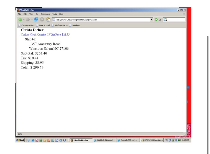 Solved 1 Write A Css File That Displays The Following Xml 6670