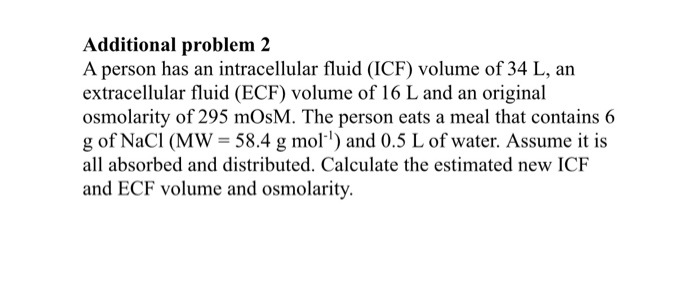 Additional problem 2 A person has an intracellular | Chegg.com