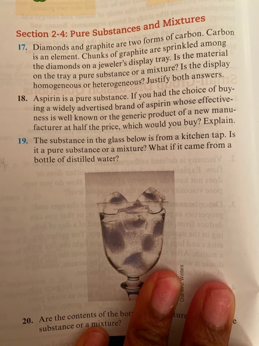 Solved Section 2-4: Pure Substances ar 17. Diamonds and | Chegg.com