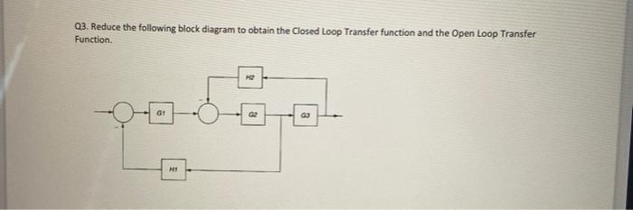 Solved 03. Reduce the following block diagram to obtain the | Chegg.com
