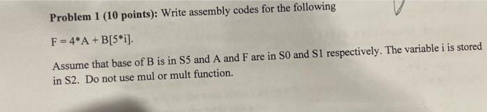 Solved Problem 1 10 Points Write Assembly Codes For The 5174