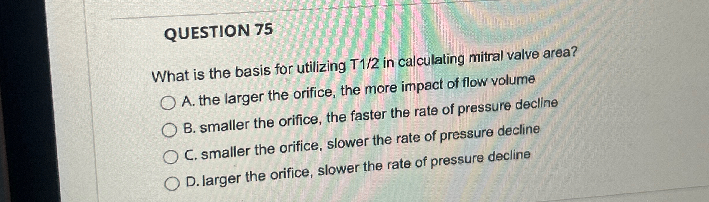 Solved QUESTION 75What is the basis for utilizing T12 ﻿in | Chegg.com
