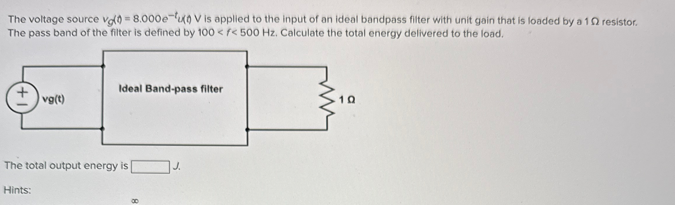 Solved The voltage source vg(t)=8.000e-tu(t)V ﻿is applied to | Chegg.com