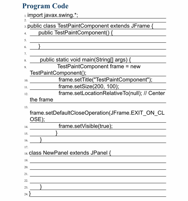 Solved Use methods of class Graphics to draw various shapes | Chegg.com
