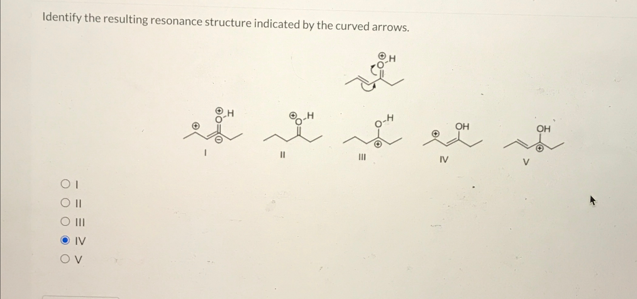 Solved Identify the resulting resonance structure indicated | Chegg.com