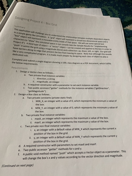 Designing Project 4 - Box Grid Summary This | Chegg.com
