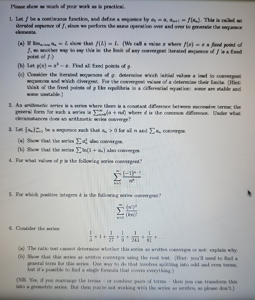 Solved by an EXPERT Please show as much of your work as is practical.Let | Chegg.com