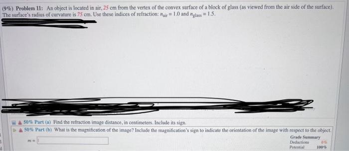 Solved 9\%) Problem 11: An object is located in air, 25 cm | Chegg.com Solved 9\%) Problem 11: An object is located in air, 25 cm | Chegg.com