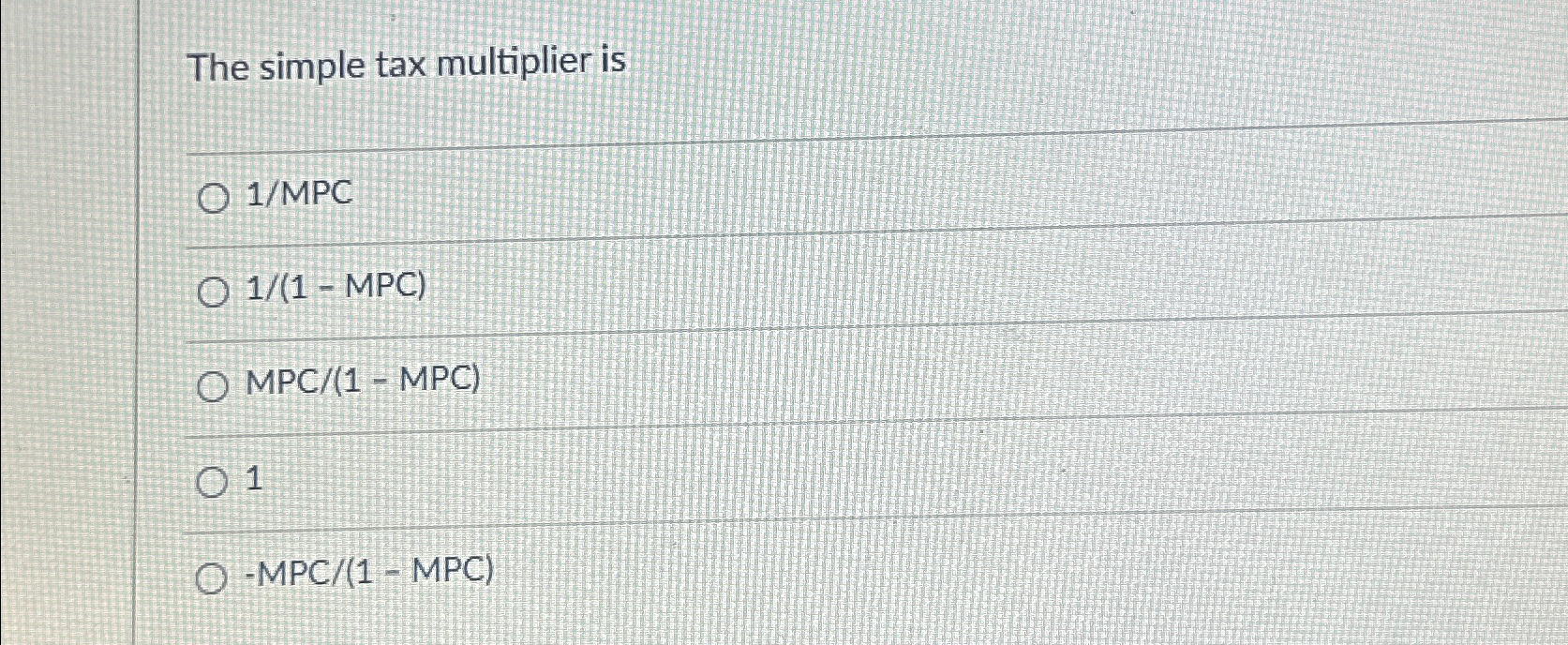 Solved The simple tax multiplier | Chegg.com