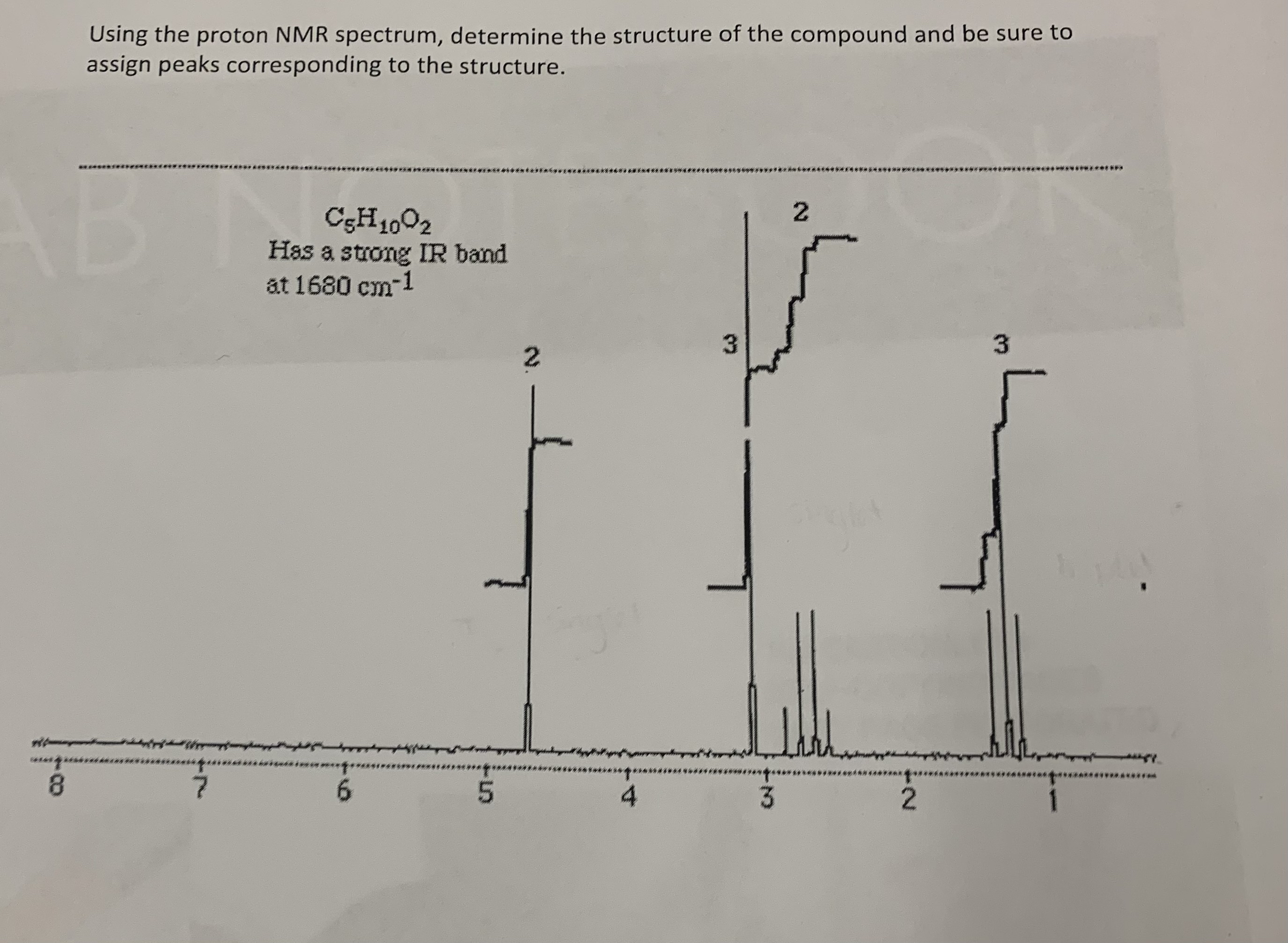 Solved Using the proton NMR spectrum, determine the | Chegg.com