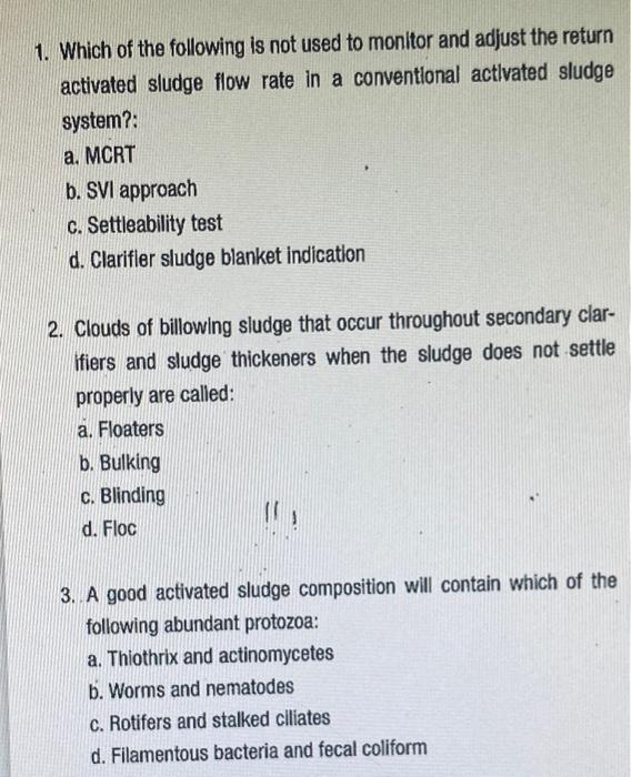 Solved 1. Which of the following is not used to monitor and | Chegg.com