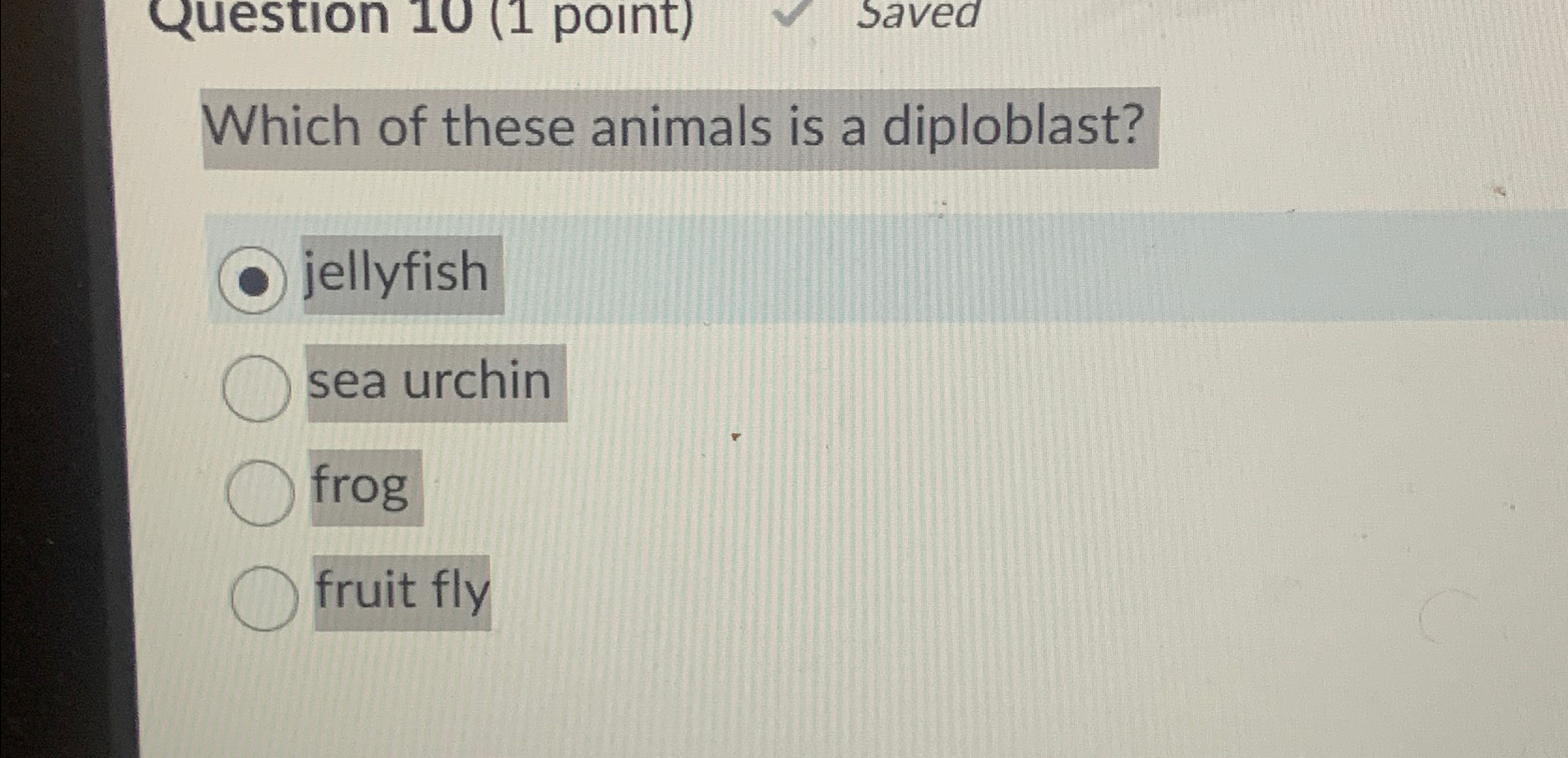 Solved Which of these animals is a diploblast?jellyfishsea | Chegg.com