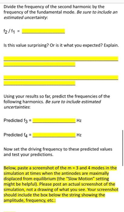Solved Part 2: Standing Waves on a String With Fixed Ends To | Chegg.com
