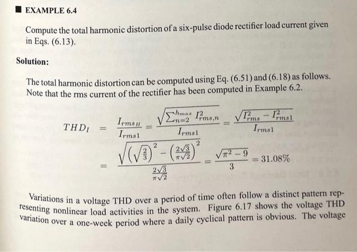 EXAMPLE 6.4 Compute the total harmonic distortion of | Chegg.com