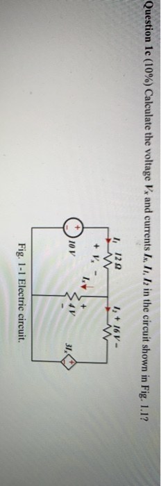 Solved Question 1c (10%) Calculate the voltage Vx and | Chegg.com