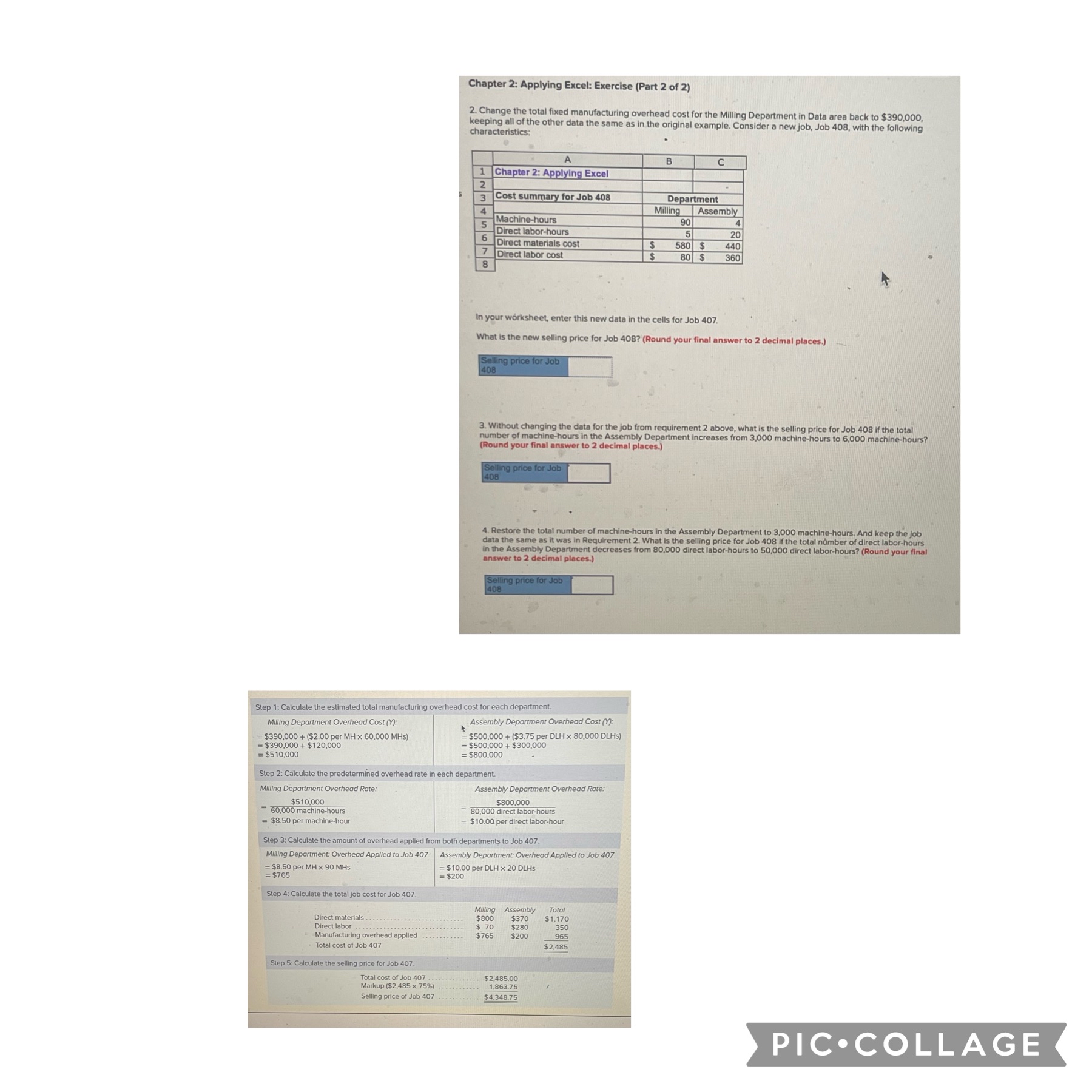 Solved Chapter 2: Applying Excel: Exercise (Part 2 ﻿of 2)2. | Chegg.com