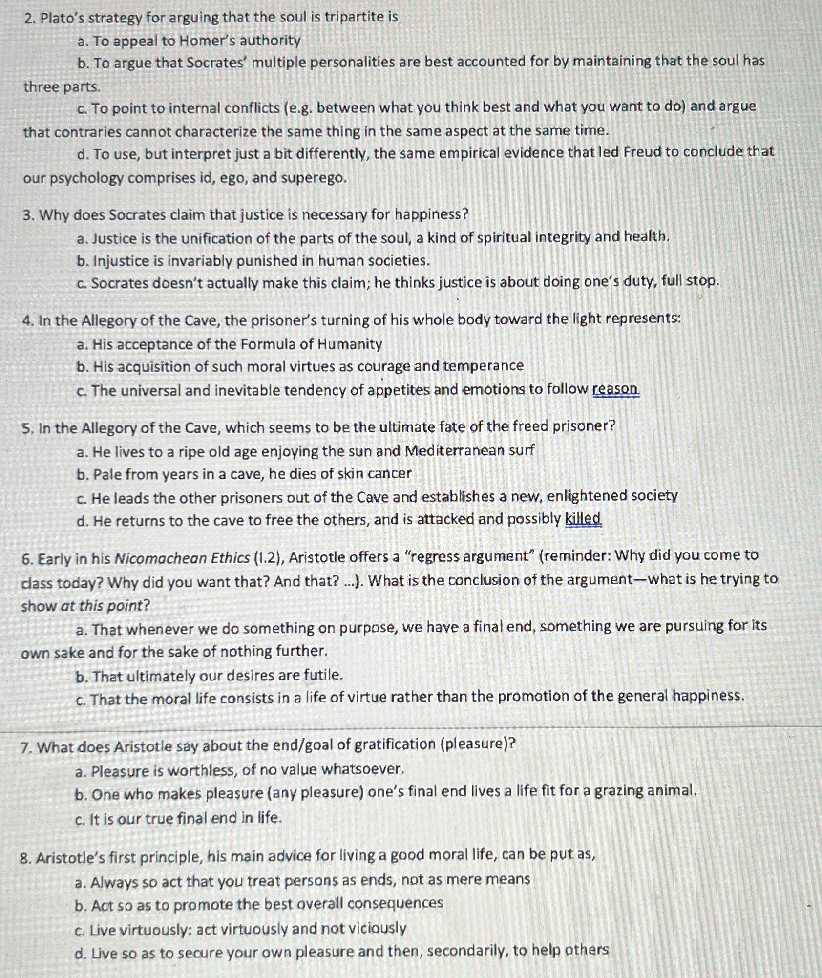 Plato's strategy for arguing that the soul is | Chegg.com