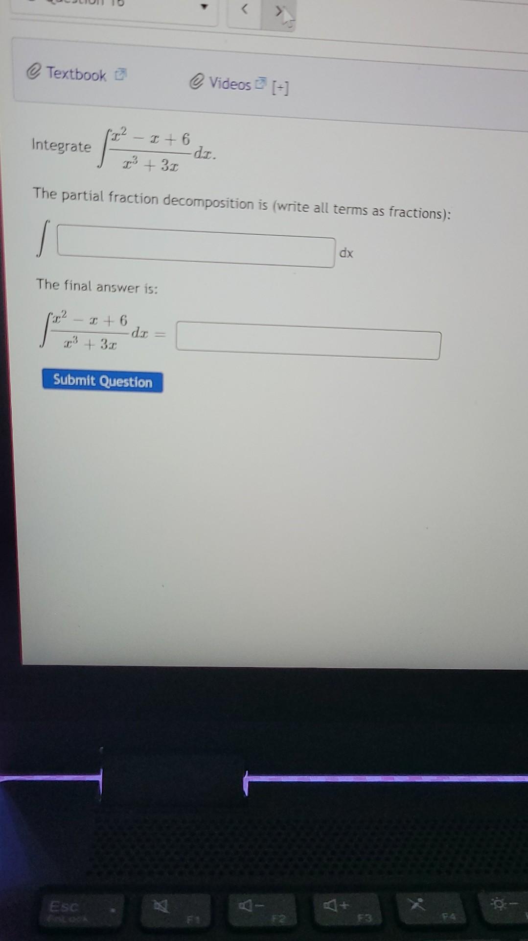 Solved Integrate ∫x3+3xx2−x+6dx The partial fraction | Chegg.com