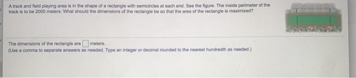 Solved A track and field playing area is in the shape of a | Chegg.com