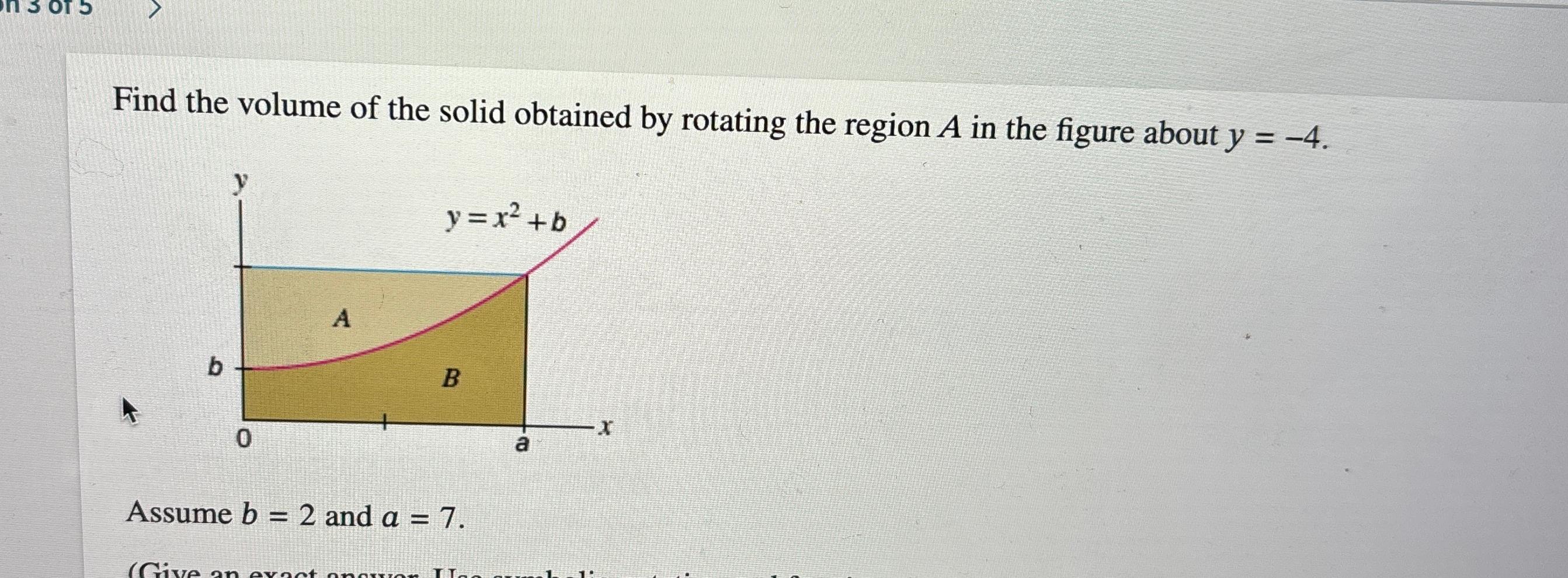 Solved Find the volume of the solid obtained by rotating the | Chegg.com