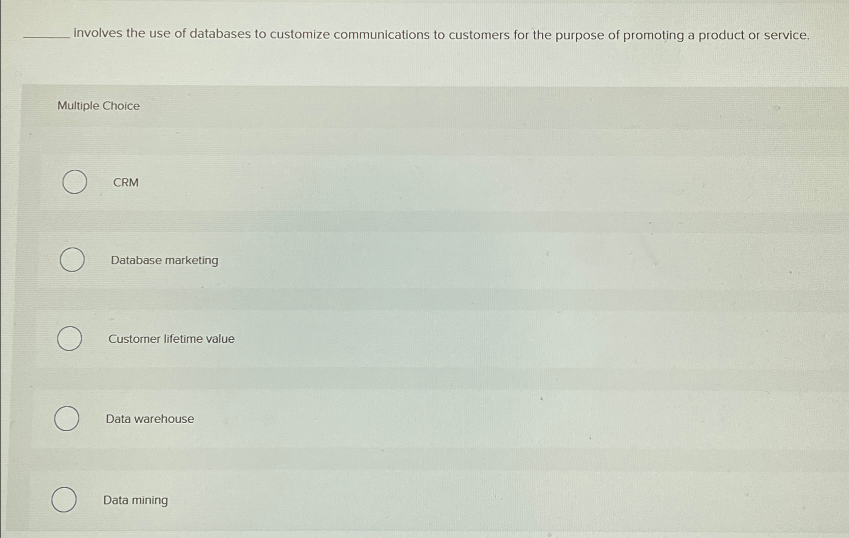Solved involves the use of databases to customize | Chegg.com
