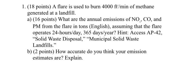 Solved you will need to use AP-42 for all the problem. Based | Chegg.com