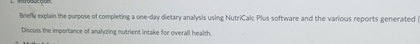 Solved Briefly explain the purpose of completing a one-day | Chegg.com