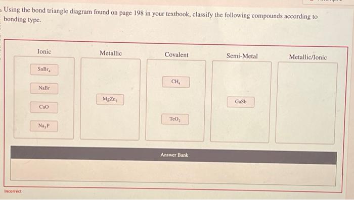 Solved Using the bond triangle diagram found on page 198 in | Chegg.com