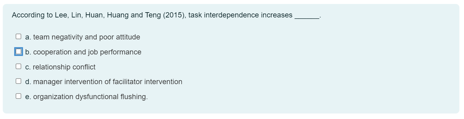 Solved According to Lee, Lin, Huan, Huang and Teng (2015), | Chegg.com