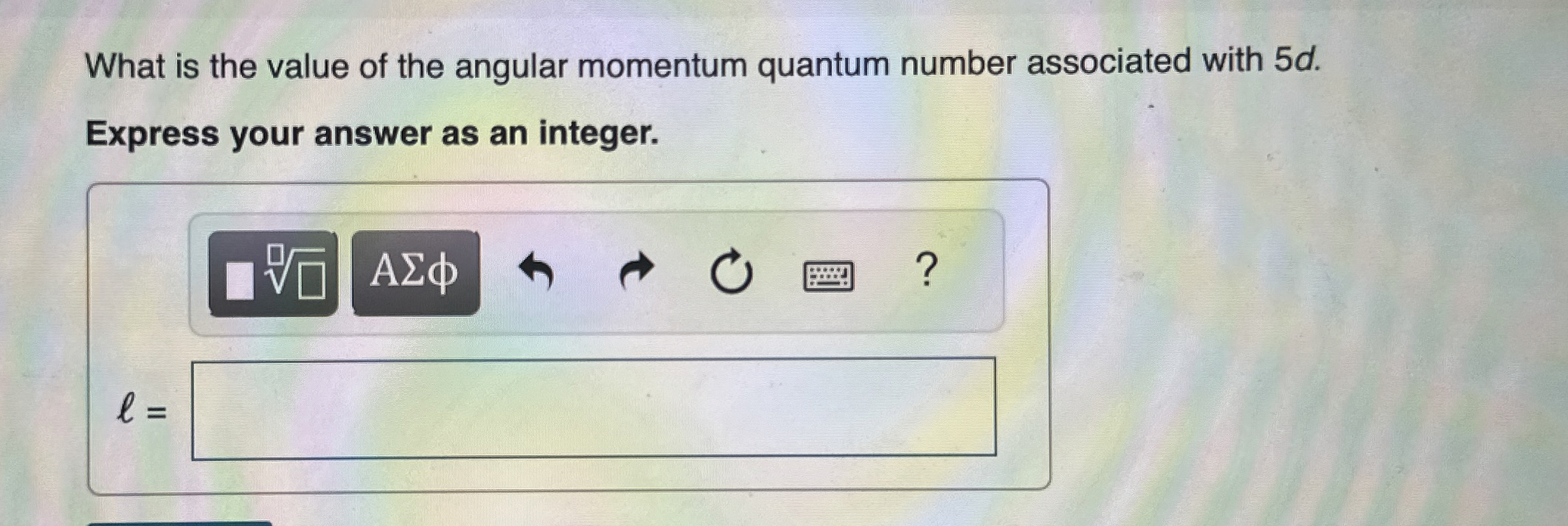 Solved What is the value of the angular momentum quantum | Chegg.com