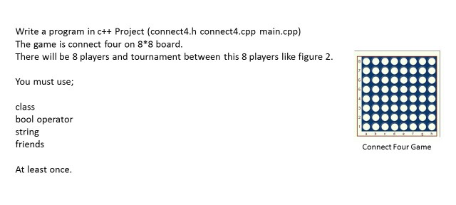 Solved Write a program in c++ Project (connect4.h | Chegg.com