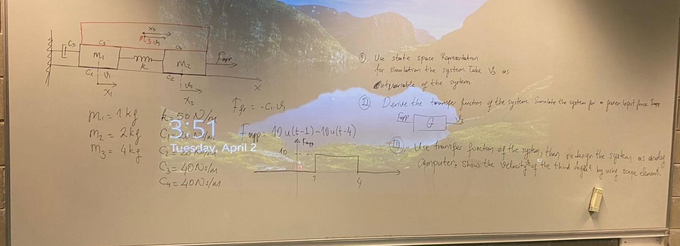 1- ﻿use state space representation for simulation | Chegg.com