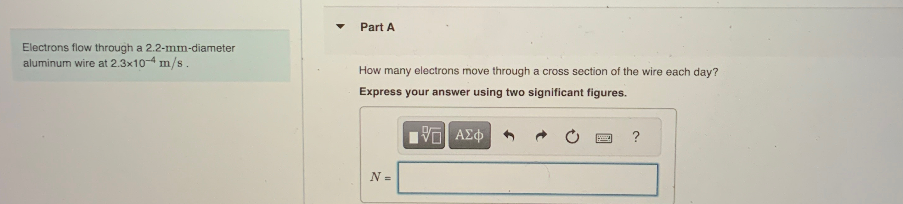 Solved Electrons flow through a 2.2-mm-diameter aluminum | Chegg.com