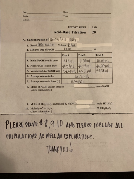 Date Name Section Team Instructor LAB REPORT SHEET | Chegg.com
