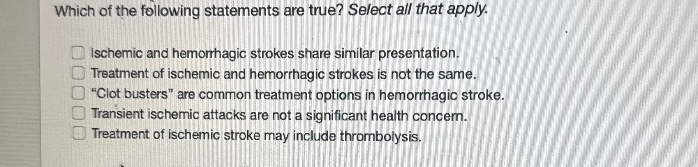 Solved Which of the following statements are true? Select | Chegg.com
