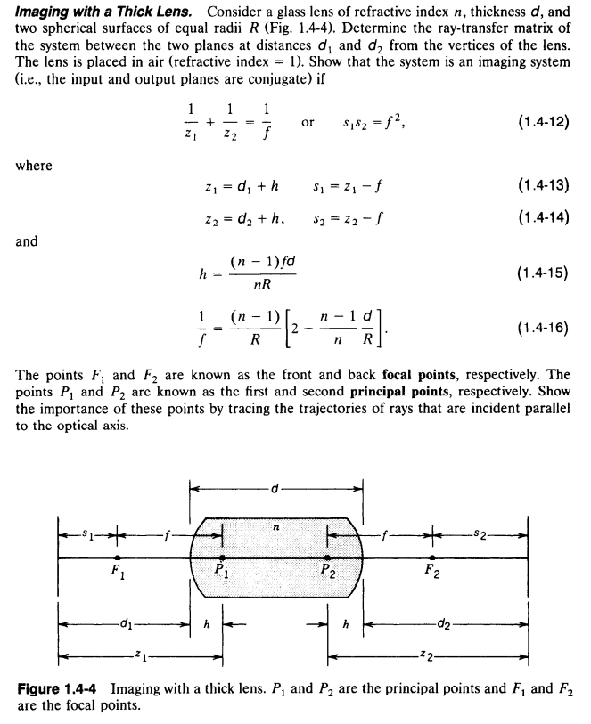 Solved Imaging with a Thick Lens. Consider a glass lens of | Chegg.com